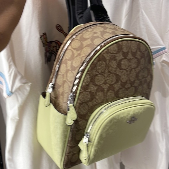 Coach | Bags | Coach Court Backpack In Signature Canvassvkhakipale Lime ...